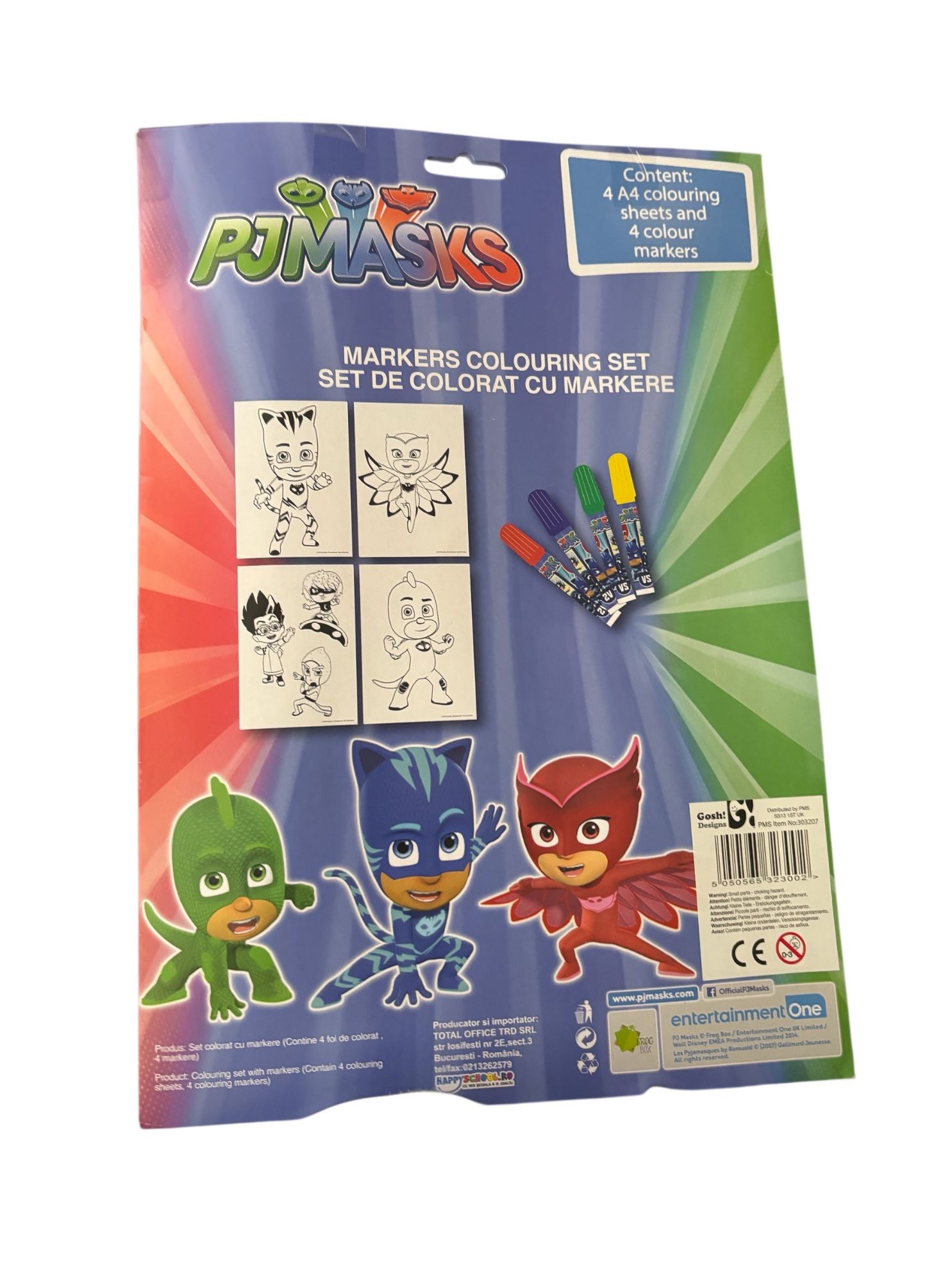 EmskisWorld. Pj Masks A4 Marker Colouring Set BOXED new With 4 marker pens
